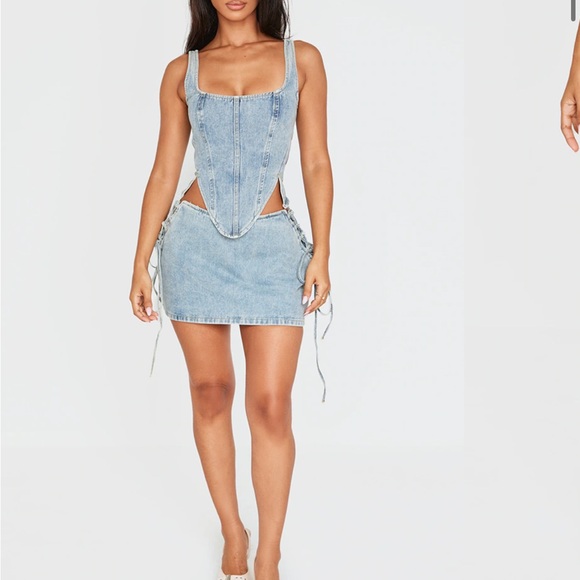PrettyLittleThing | Tops | Prettylittlething Blue Denim Set | Poshmark